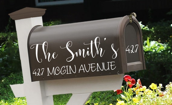 Basic Family Name / Address Mailbox DECAL or SINGLE-USE / | Etsy