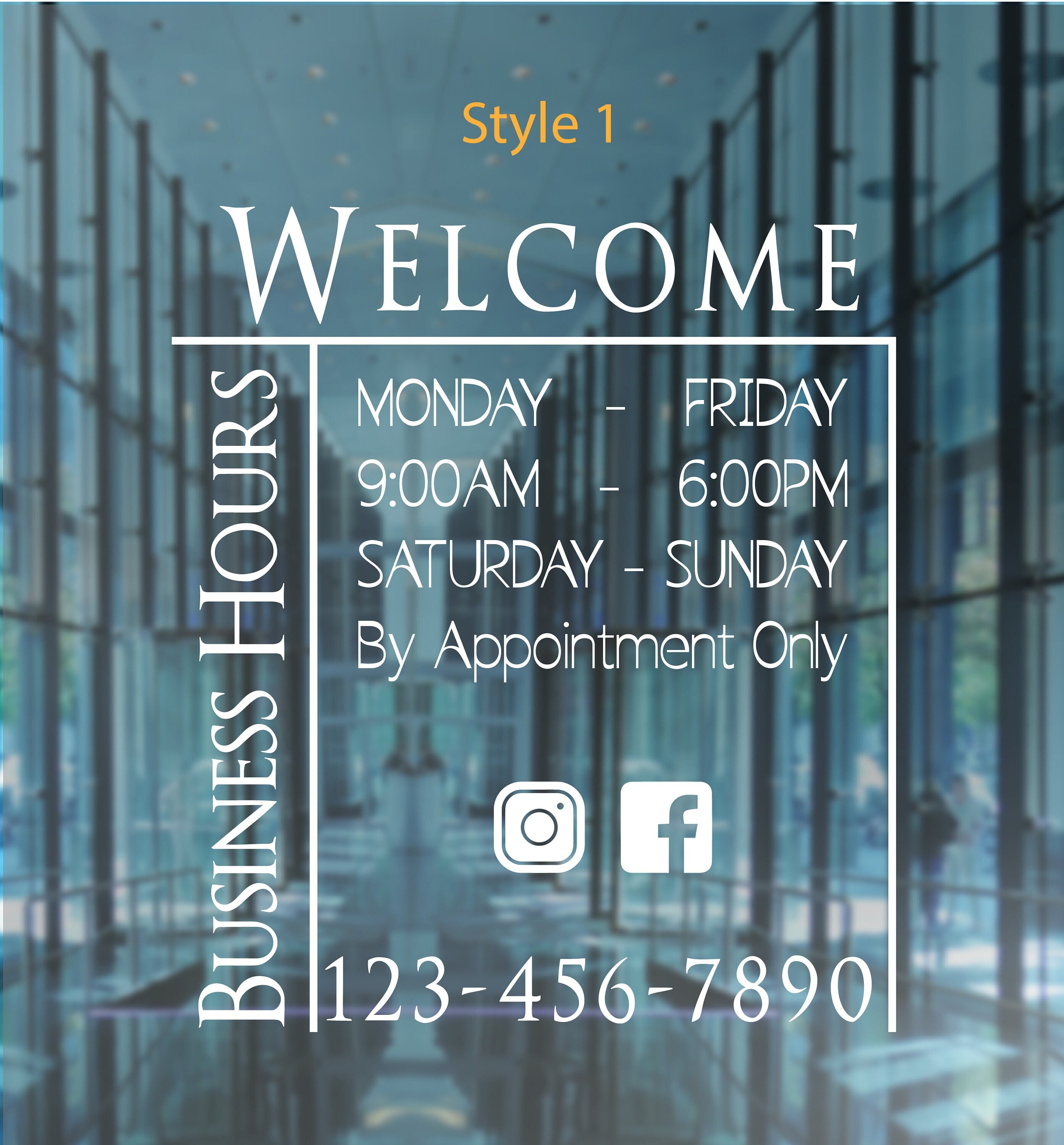 Store Hours Business Decal - 4 Styles to Choose From - Hours of ...