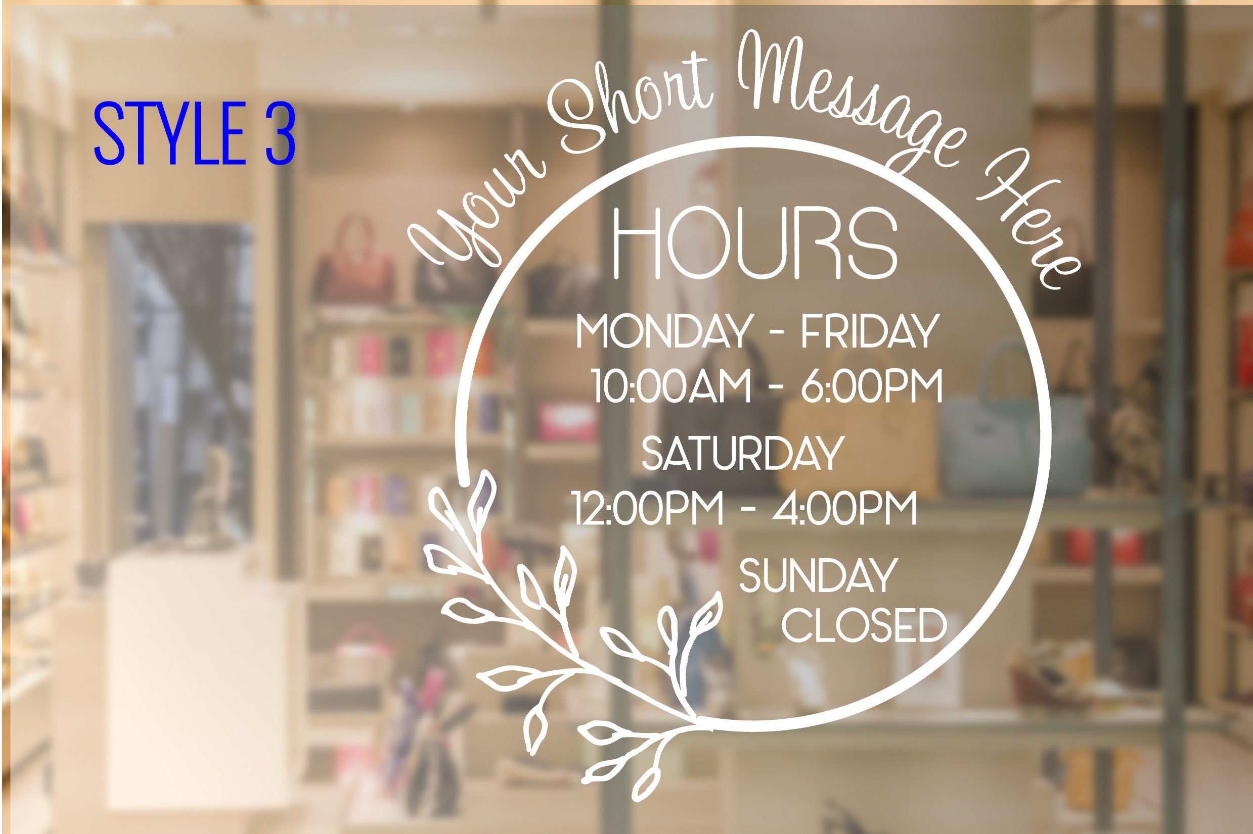 Business Opening Hours Decal 3 STYLES to Choose From Open - Etsy