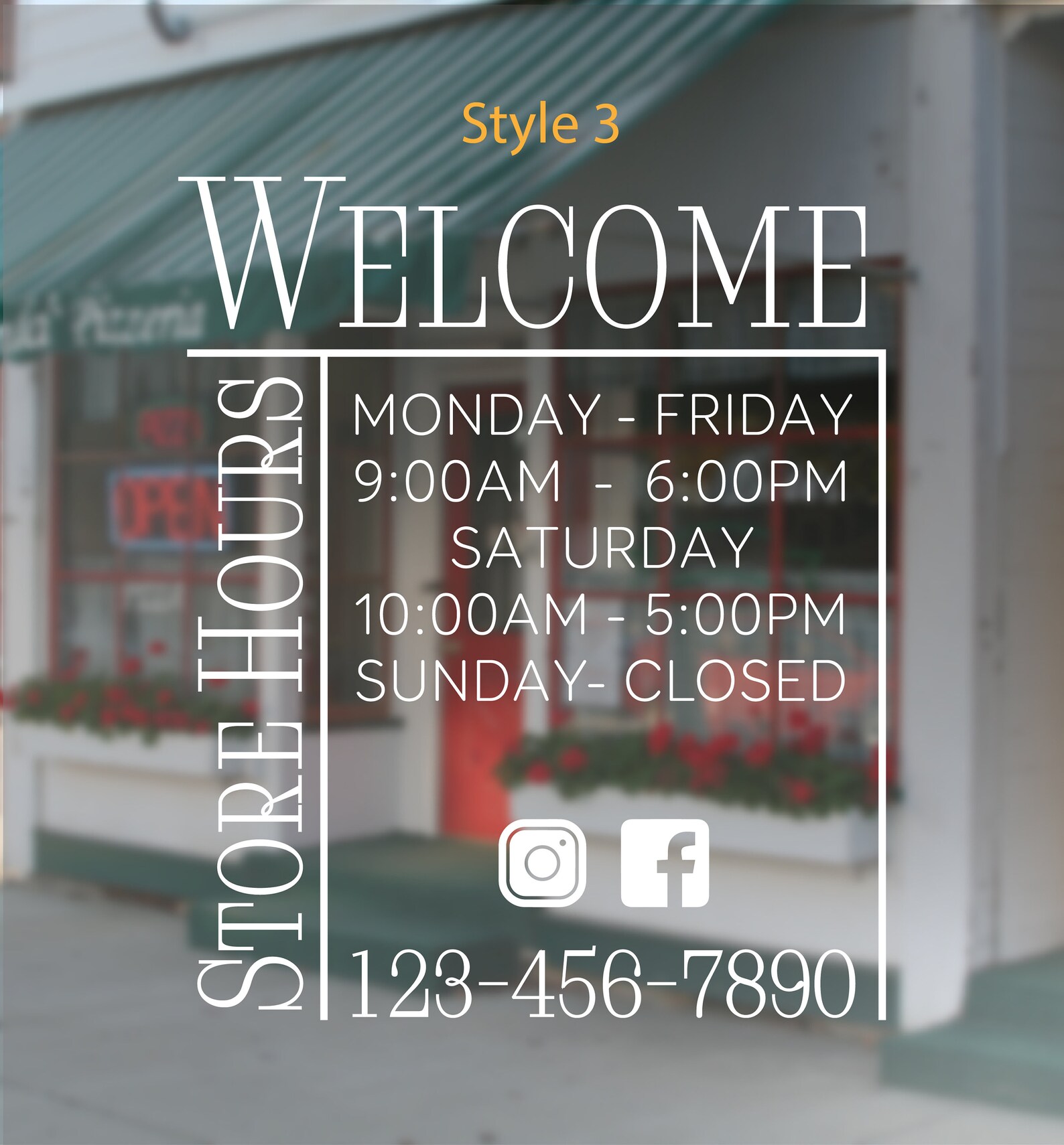 Store Hours Business Decal 4 Styles to Choose From Hours - Etsy