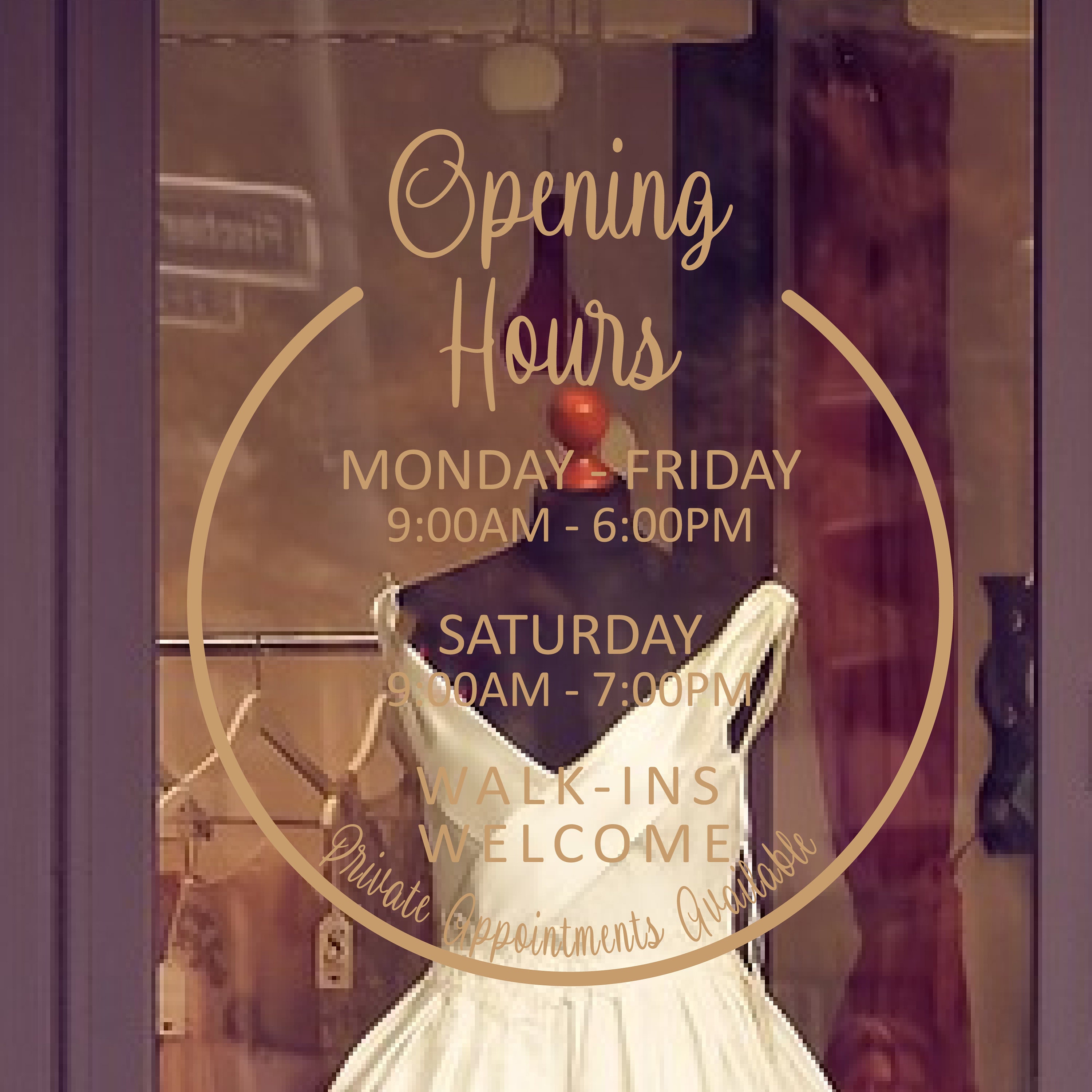 Business Opening Hours Decal - Customizable Storefront Window Vinyl - Etsy