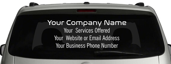 Design Your Own 4 Line Custom Business Back Glass Decal // - Etsy