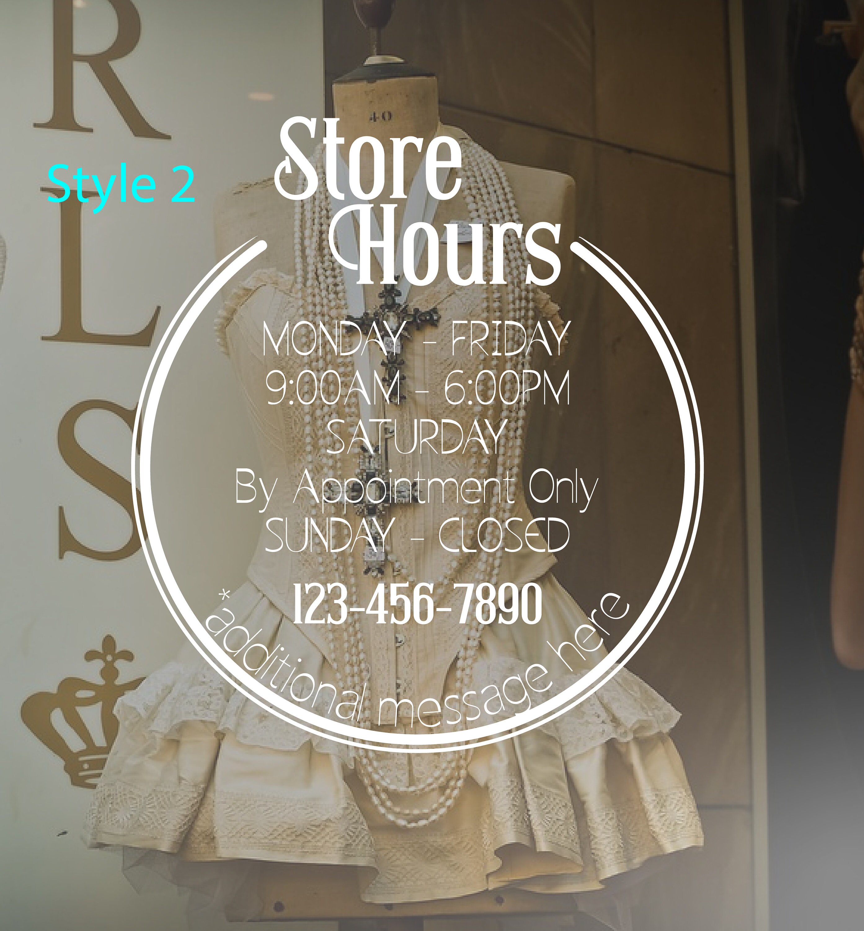 Business Opening Hours Decal 4 Options to Choose From - Etsy