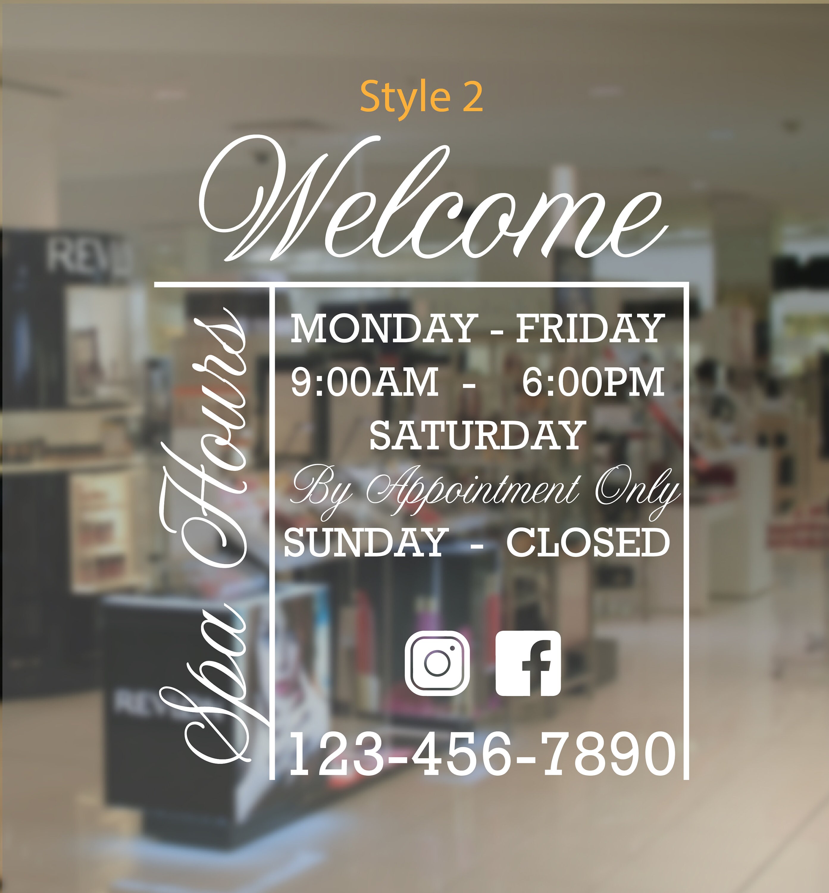 Store Hours Business Decal 4 Styles to Choose From Hours - Etsy