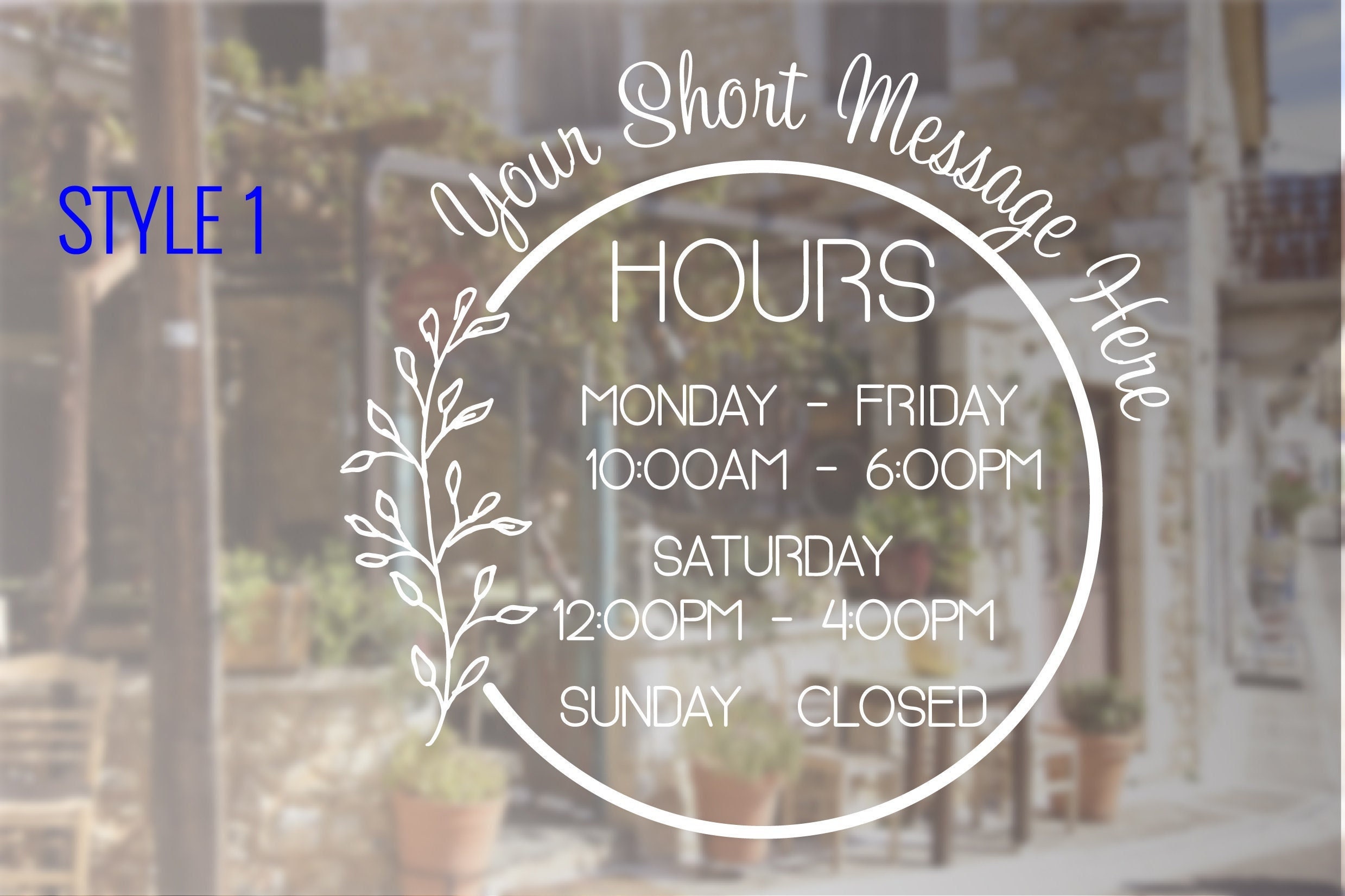 Business Opening Hours Decal 3 STYLES to Choose From Open - Etsy