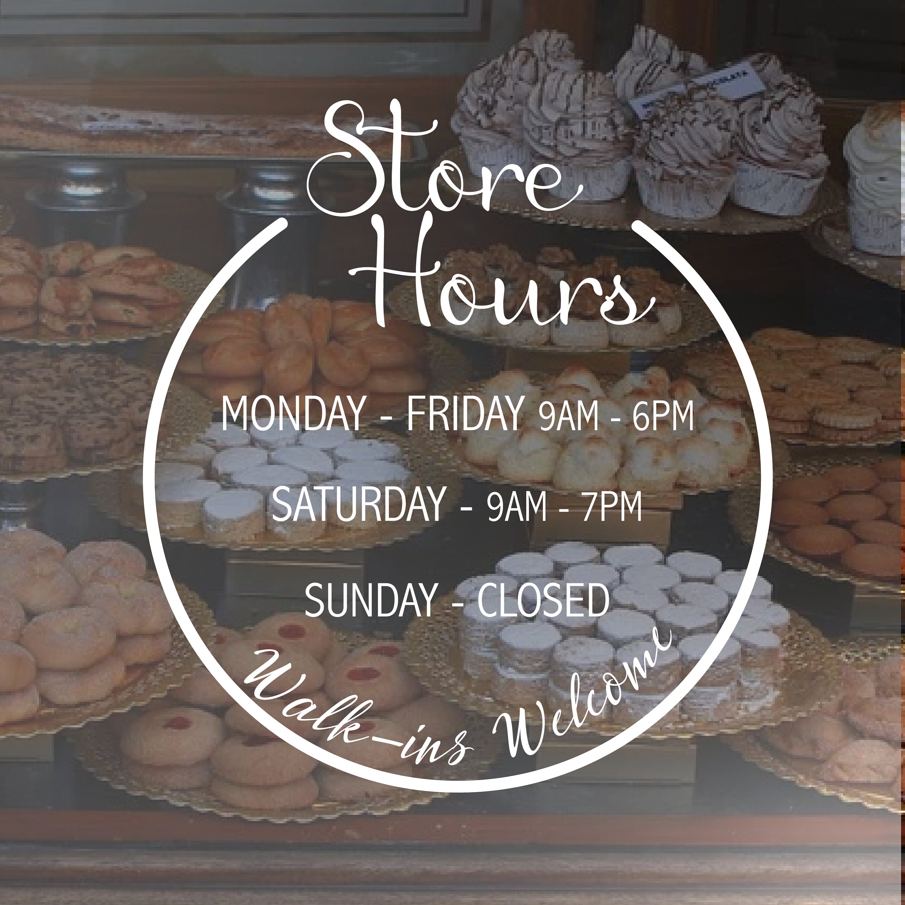 Business Opening Hours Decal Open to Close Hours of - Etsy