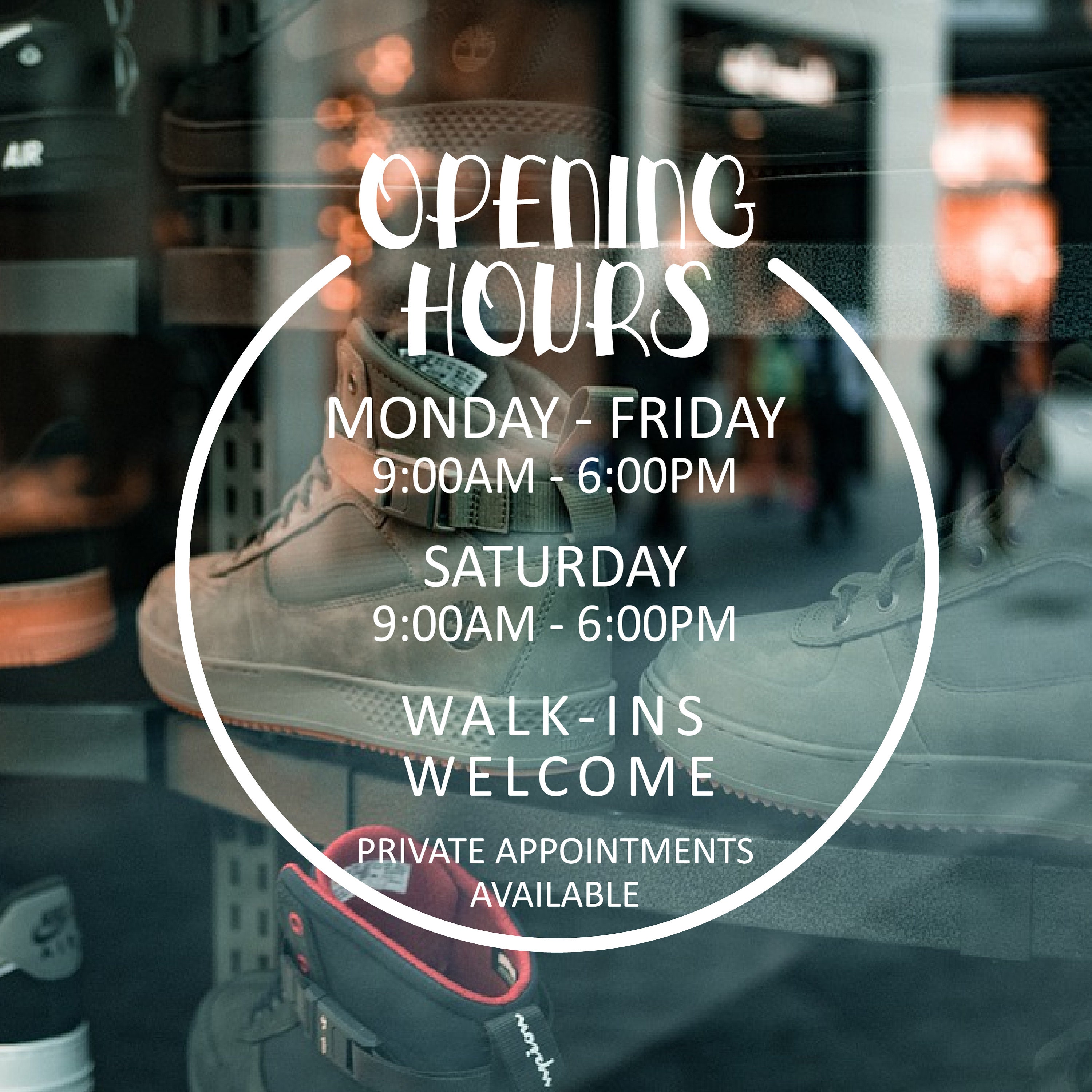 Business Opening Hours Decal Open to Close Hours of - Etsy Australia