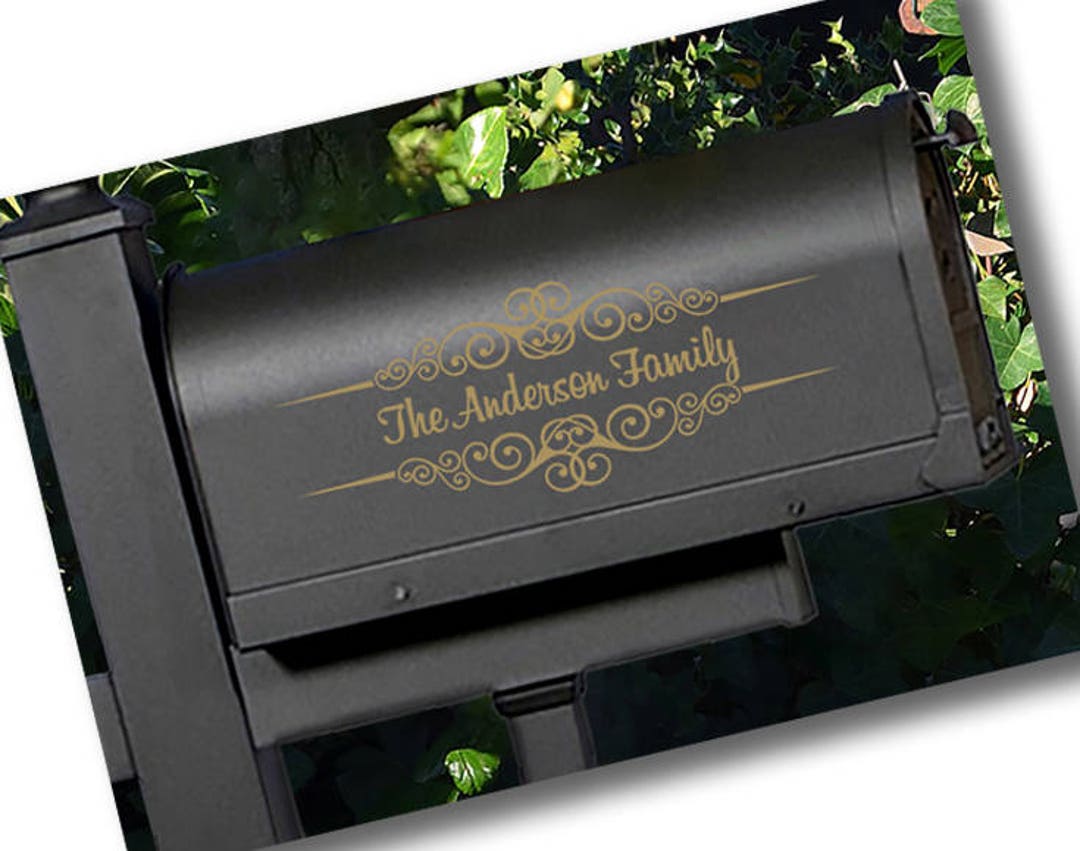Fancy Family Name or Address Mailbox DECAL or STENCIL // Modern Font ...
