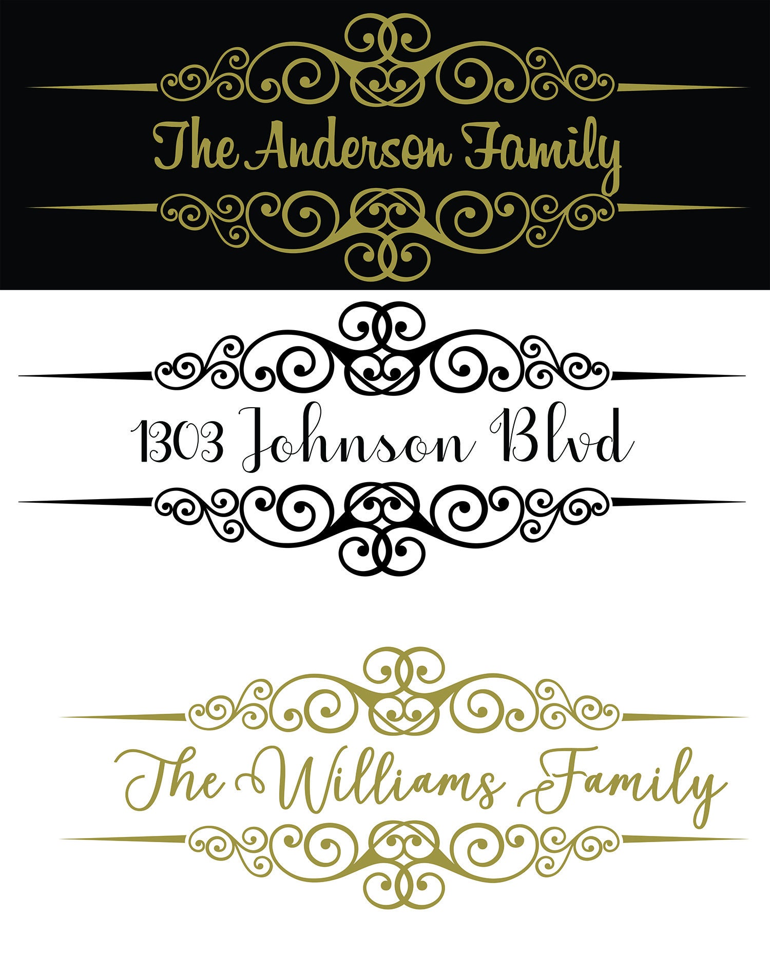 Fancy Family Name or Address Mailbox DECAL or STENCIL // | Etsy