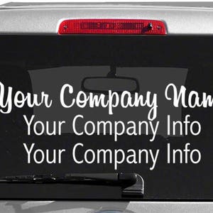 Design Your Own 3 Line Custom Business Back Glass Decal // Modern Font ...