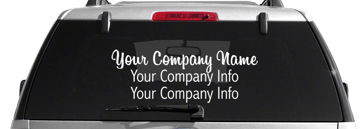 Design Your Own 3 Line Custom Business Back Glass Decal // - Etsy