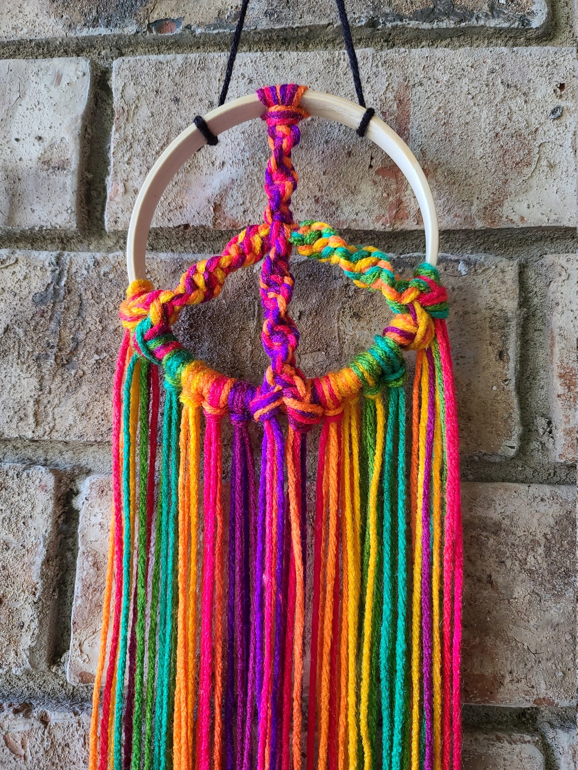 Macrame Peace Sign Wall Hanging/boho Wall Hanging | Etsy