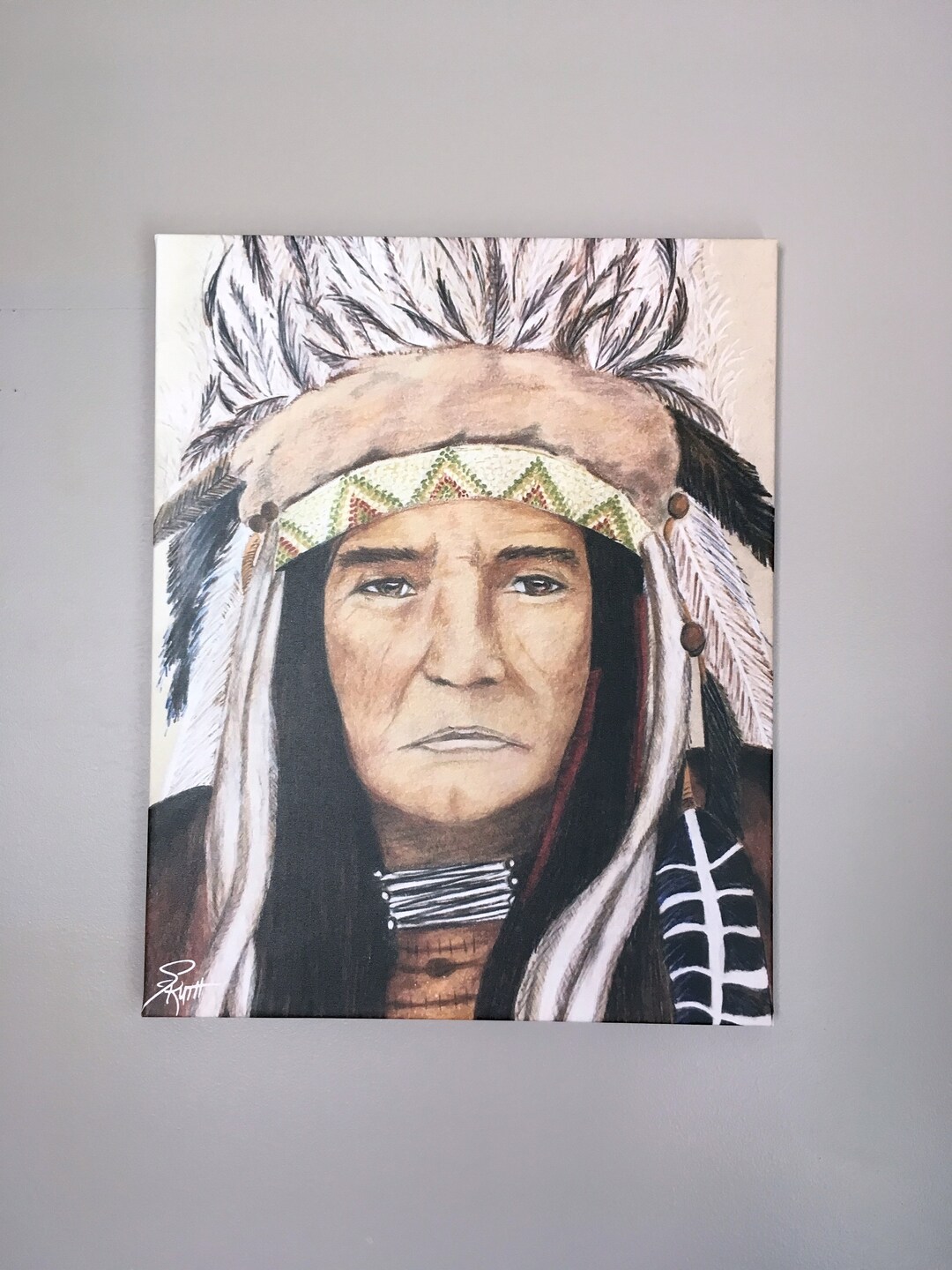 Native Chief, Native American, Indian Wall Art, Home Decor, Painting - Etsy
