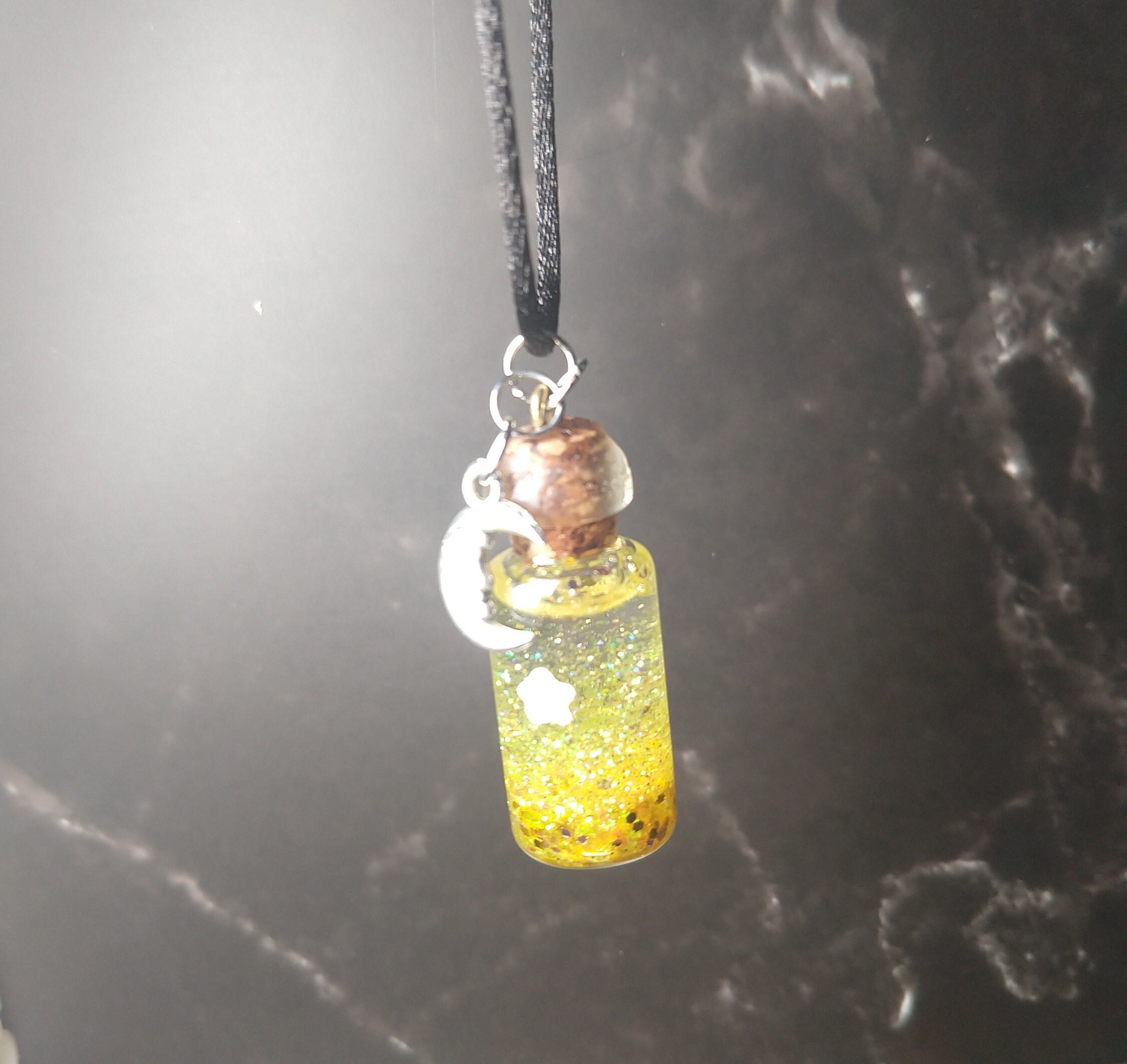 Glitter Potion Necklace, Sparkling Rainbow Potion Ornament - Etsy