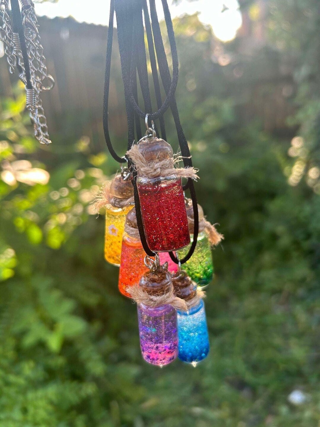 Glitter Potion Shaker Necklace - Etsy