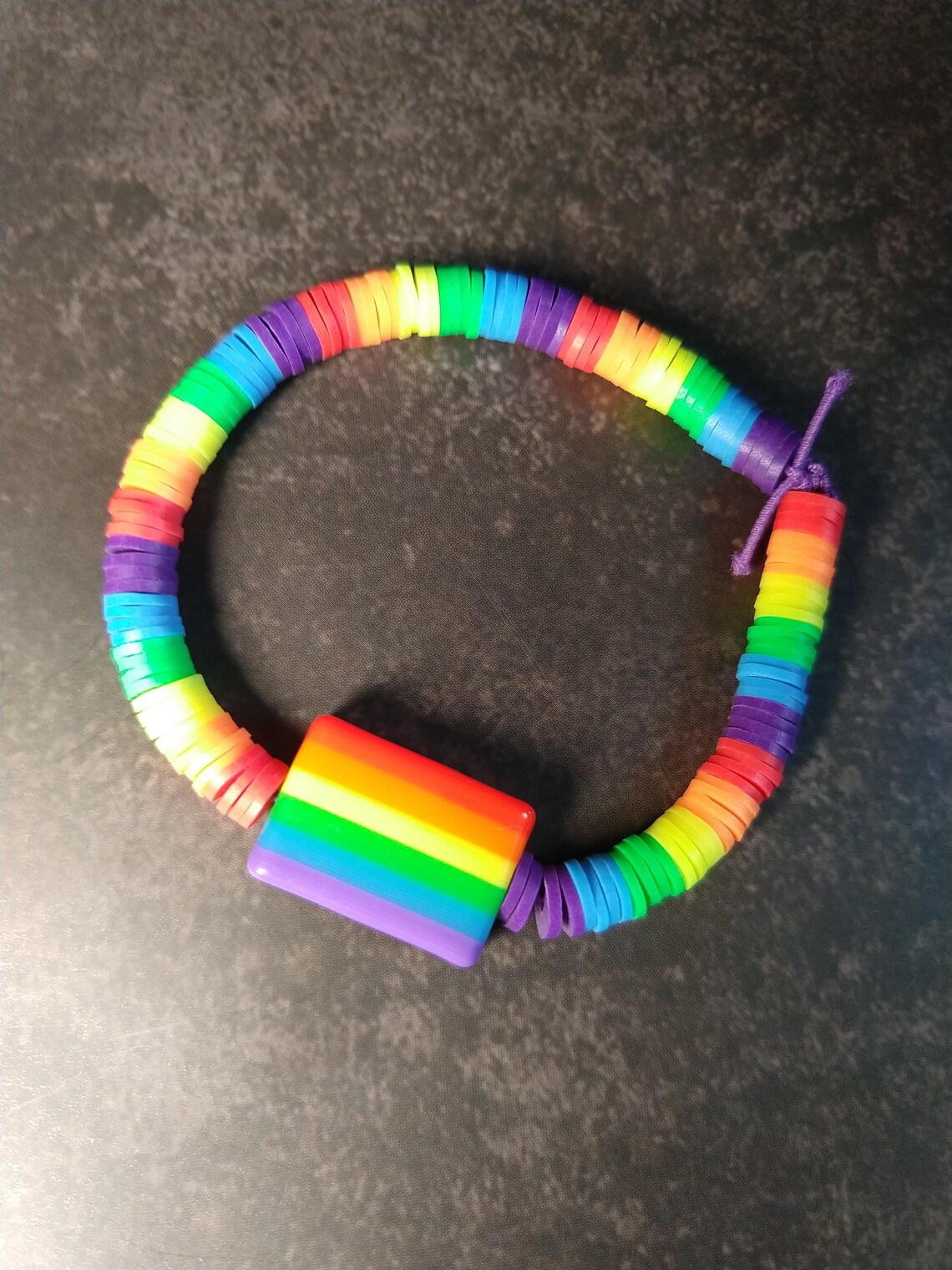 Rainbow Pride Clay Bracelet, LGBTQ Flag - Etsy