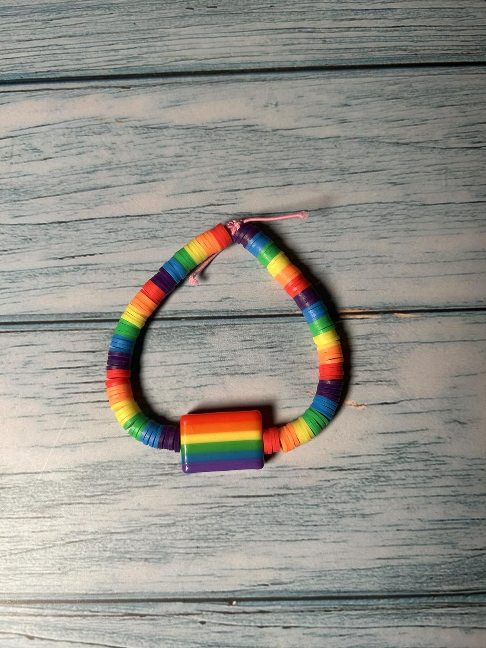 Rainbow Pride Clay Bracelet, LGBTQ Flag - Etsy