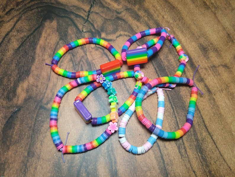 Clay Bead PRIDE Bracelets, Stretchy Colorful Bracelet - Etsy