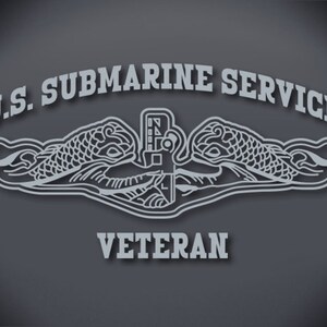 U.S. Submarine Service Veteran Vinyl Cut Decal With Submariner Dolphins ...