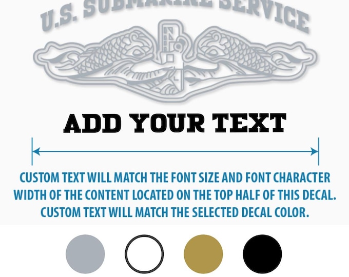 Custom U.S. Submarine Service Vinyl Decal - Customize With Your Text - Etsy