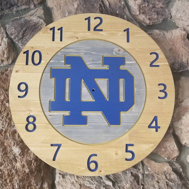 Notre Dame Custom made Pine clock. Roughly 20 inch round by 1 | Etsy