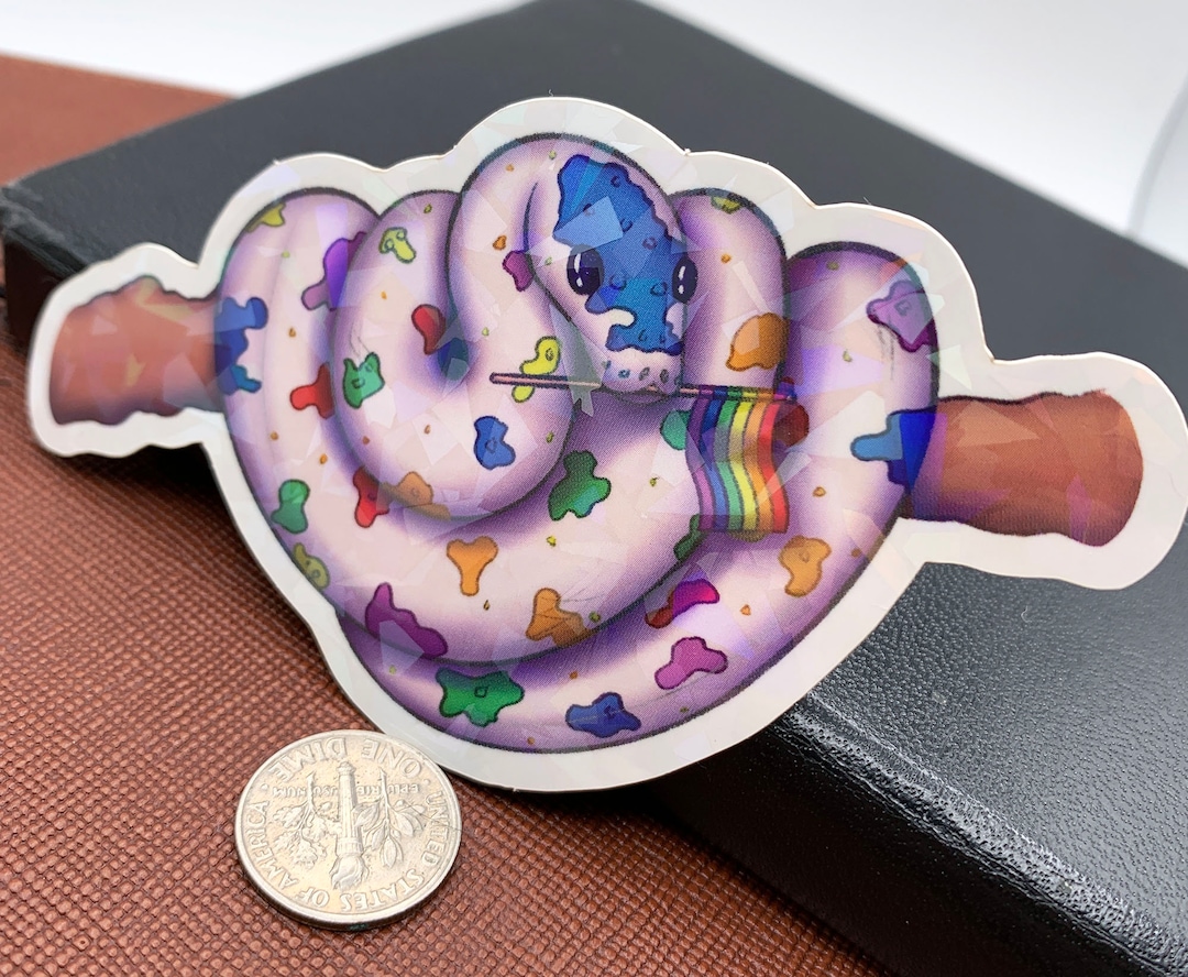Holographic Rainbow Pride Snake Sticker - Etsy