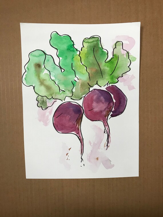 Beets Watercolor Painting | Etsy