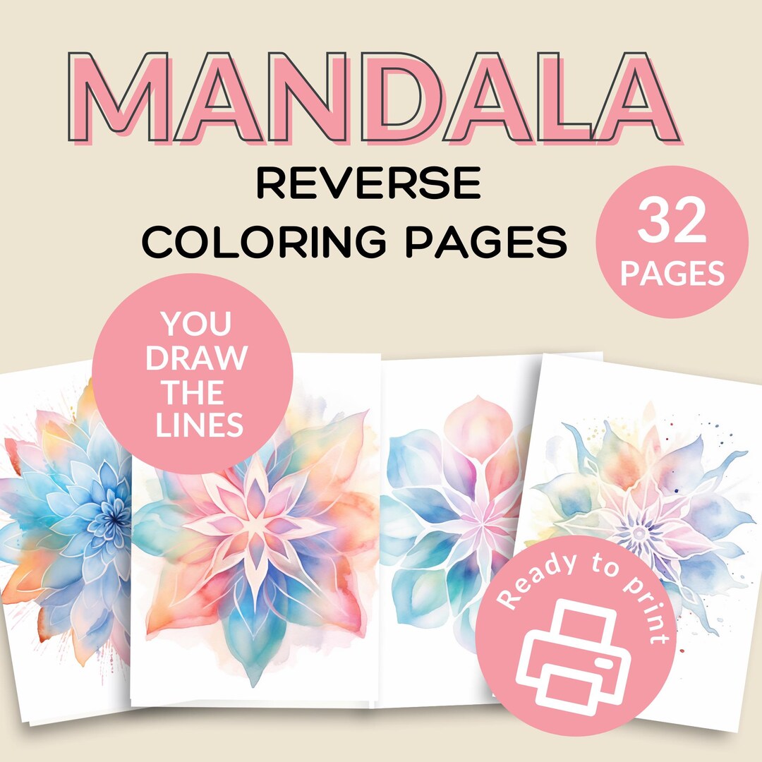Mandala Reverse Coloring Pages Adult Backwards Coloring Inverse ...
