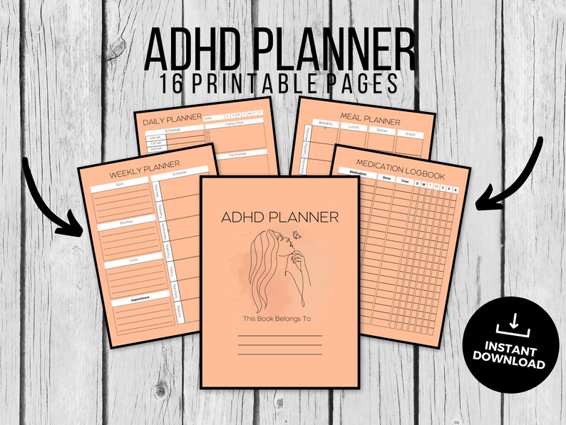 ADHD Printable Planner PDF Printable Planner Adhd Resouces Adhd ...