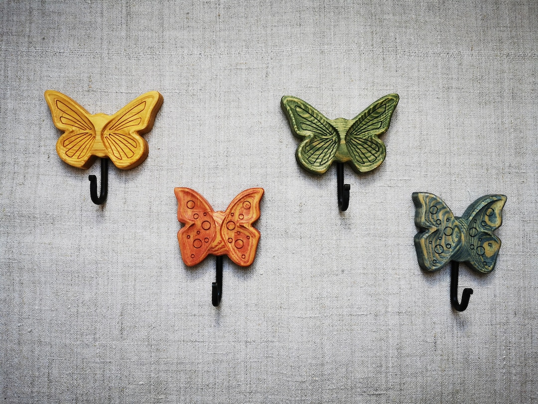 Colorful and Cute Butterfly Wall Hook for Coat or Keys - Etsy