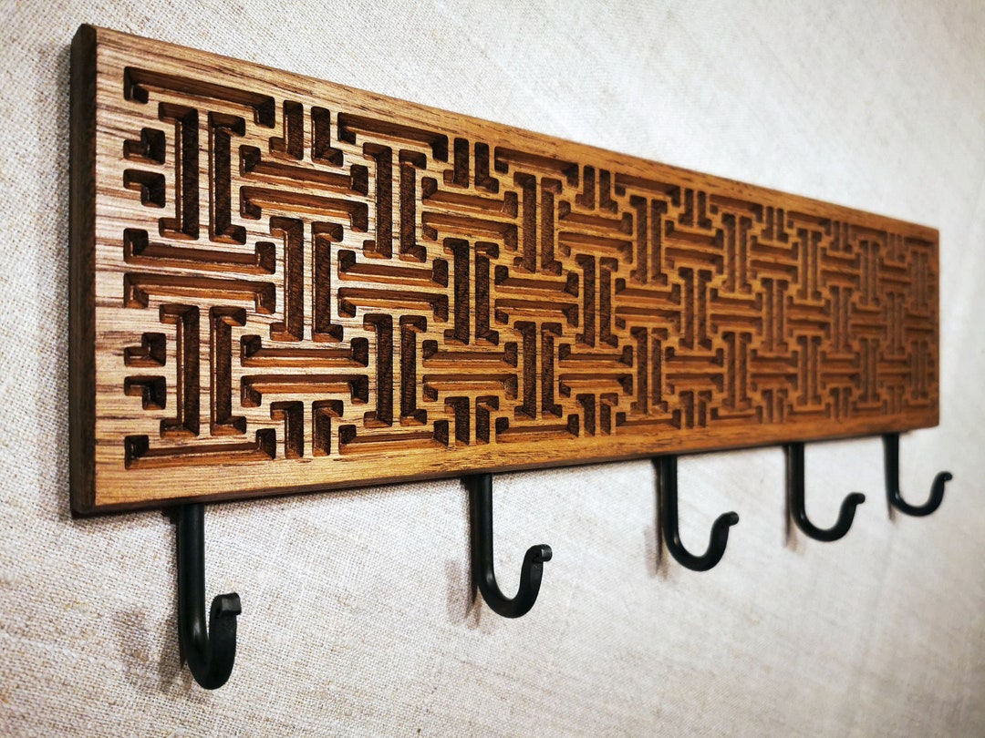 Unique Wall Mounted Coat Rack Classic Oak With 5, 7 or 10 Hooks - Etsy