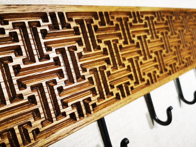 Unique Wall Mounted Coat Rack Classic Oak With 5, 7 or 10 Hooks - Etsy