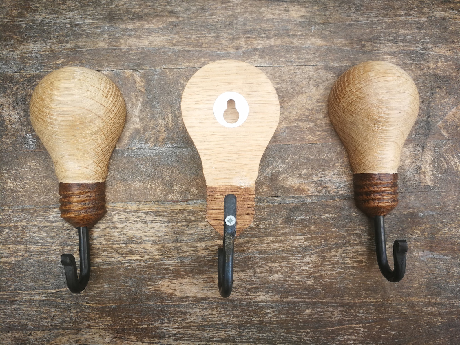 Fun and Funny Coat Hook Light Bulb of Oak - Etsy
