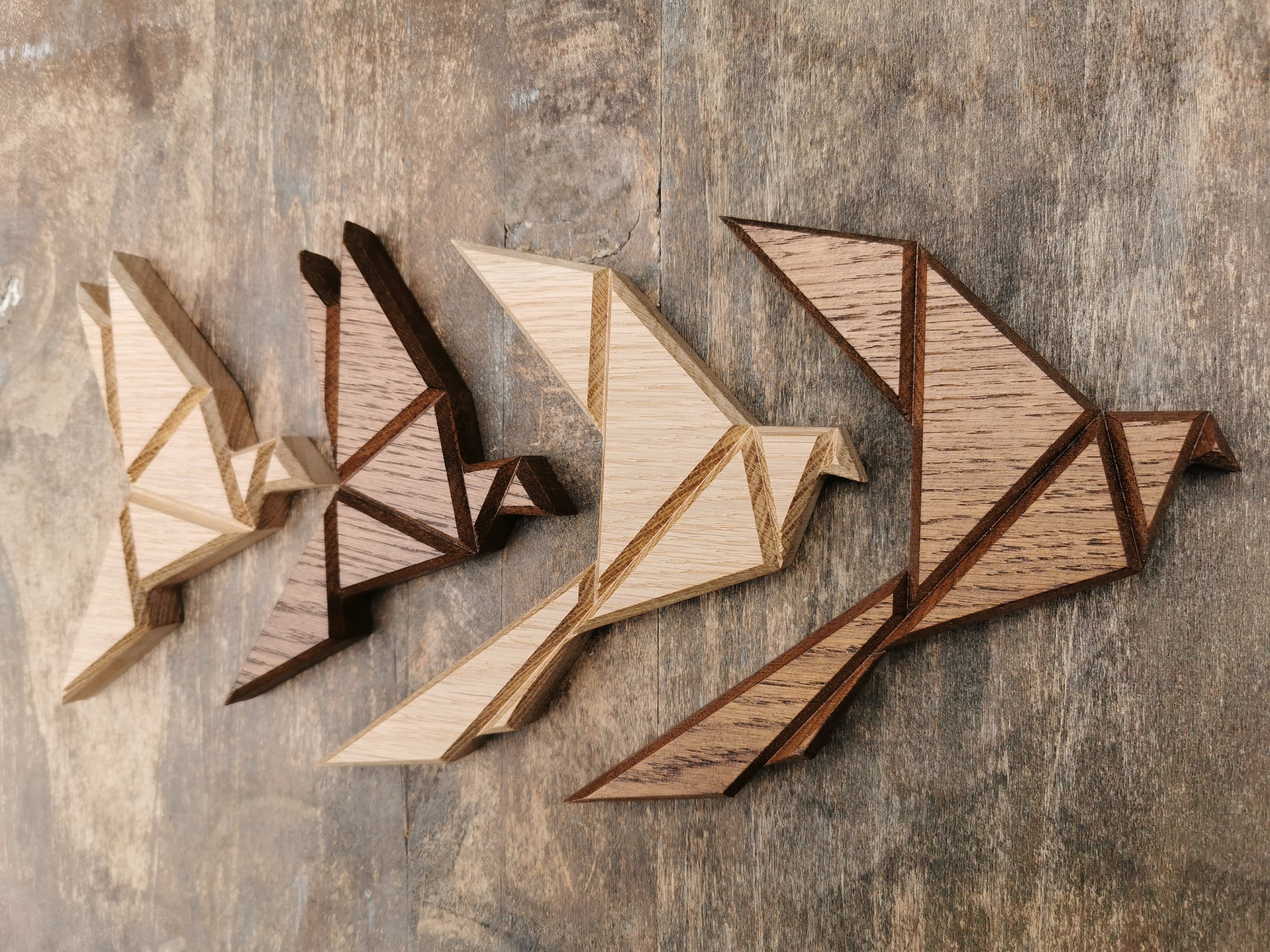 Wooden Origami Wall Decoration Birds - a Set of Two - Etsy