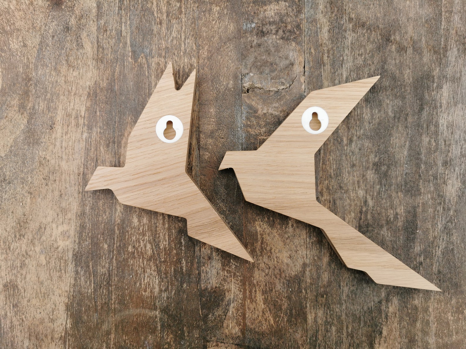 Wooden origami wall decoration Birds a set of two | Etsy