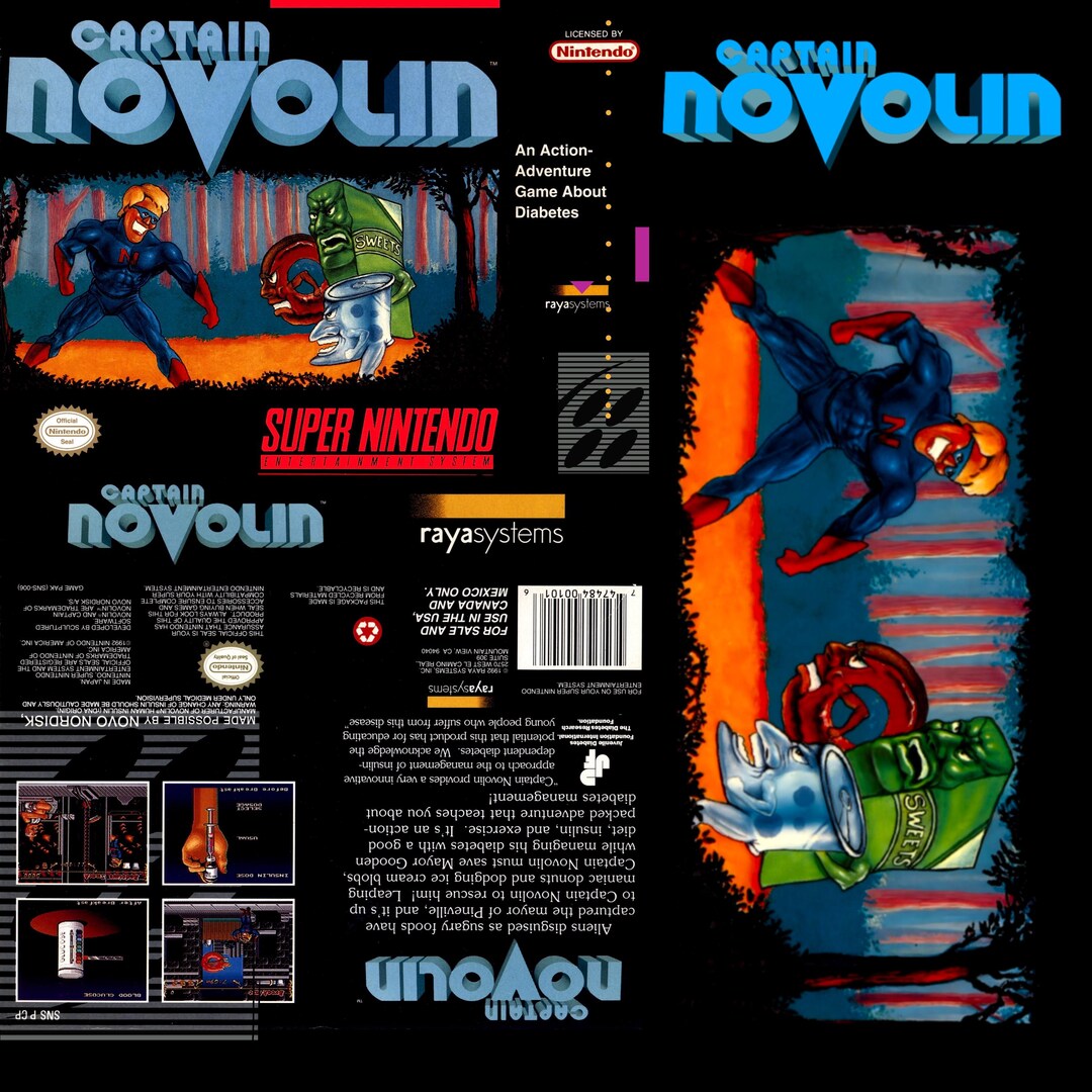 Captain Novolin Digital Art & Logo | Nostalgic Classic Super Nintendo ...