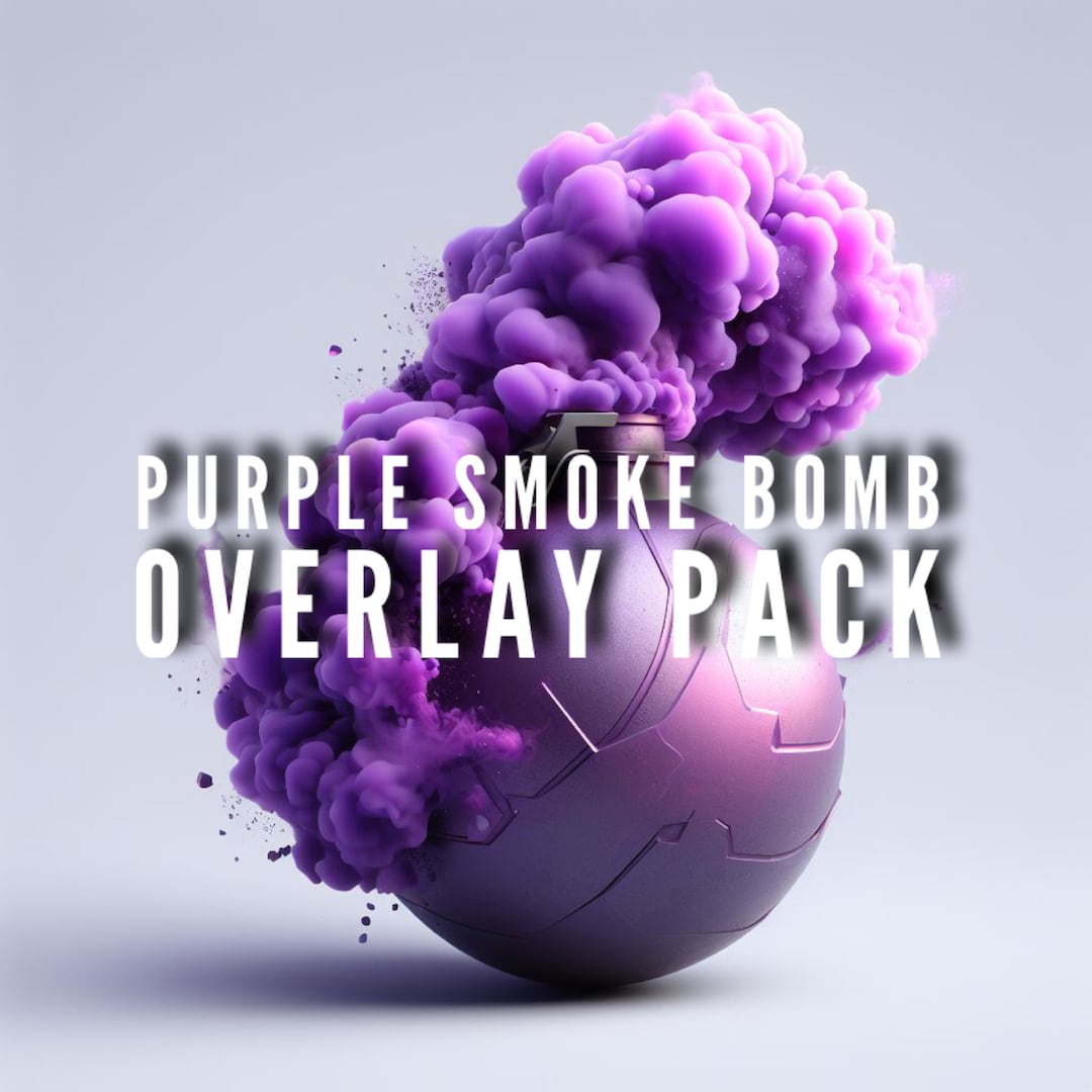 Purple Smoke Bomb Overlay Bundle, Transparent Background, Digital ...