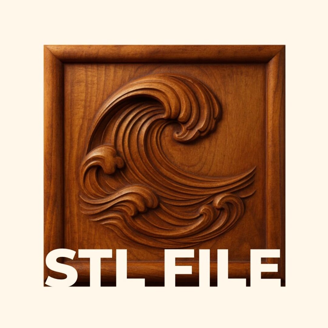 Ocean Wave STL File – Stylized Sea Relief Cut Design for CNC & 3D ...