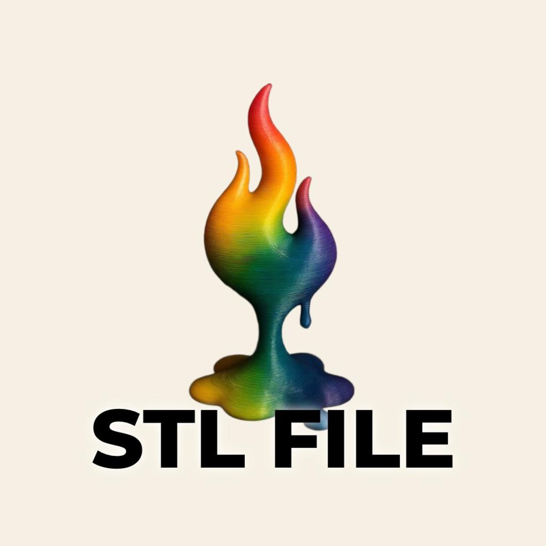 Melting Flame STL File: 3D & Resin Printing Sculpture (digital Download ...