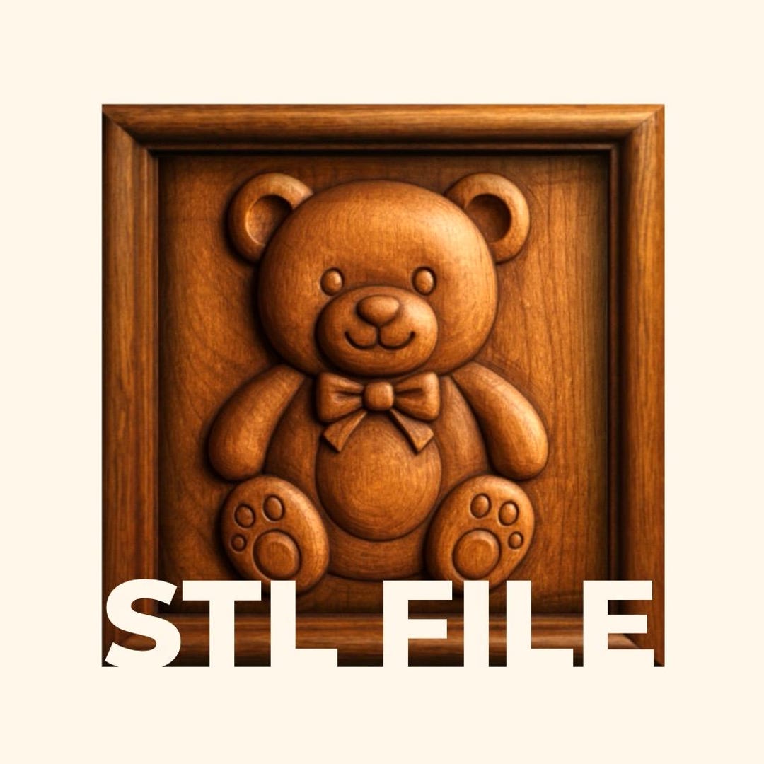 Teddy Bear STL File – Cute Cartoon Relief Cut Design for CNC & 3D ...
