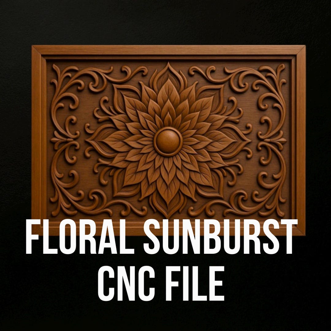 3D Floral Mandala STL File for CNC | Decorative Wood Relief Digital ...