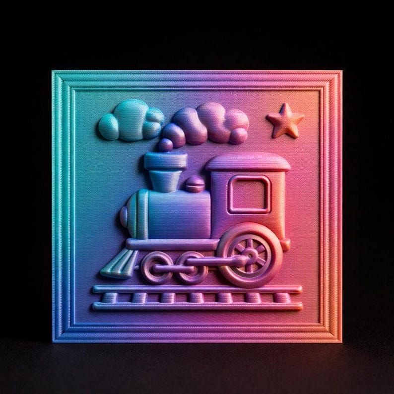 Kids Train STL File – Relief Cut Design for CNC & 3D Printing ...