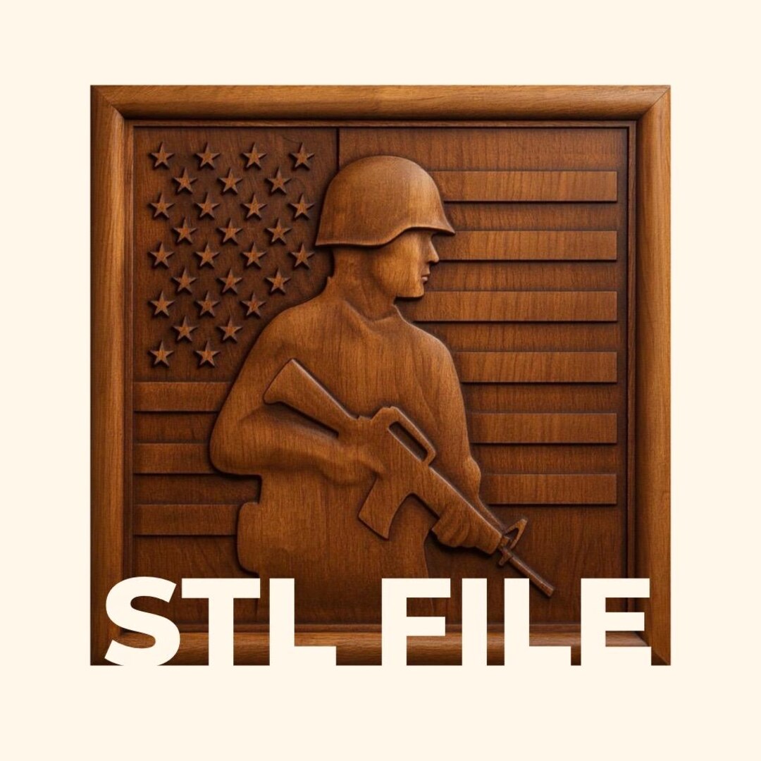 Patriotic Soldier Relief - CNC & 3D Printing STL File (commercial Use ...
