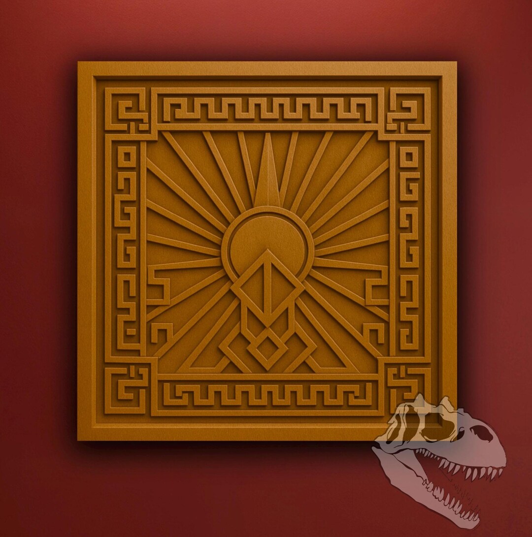 Art Deco Sun STL File for CNC – Geometric 3D Wall Panel Digital ...
