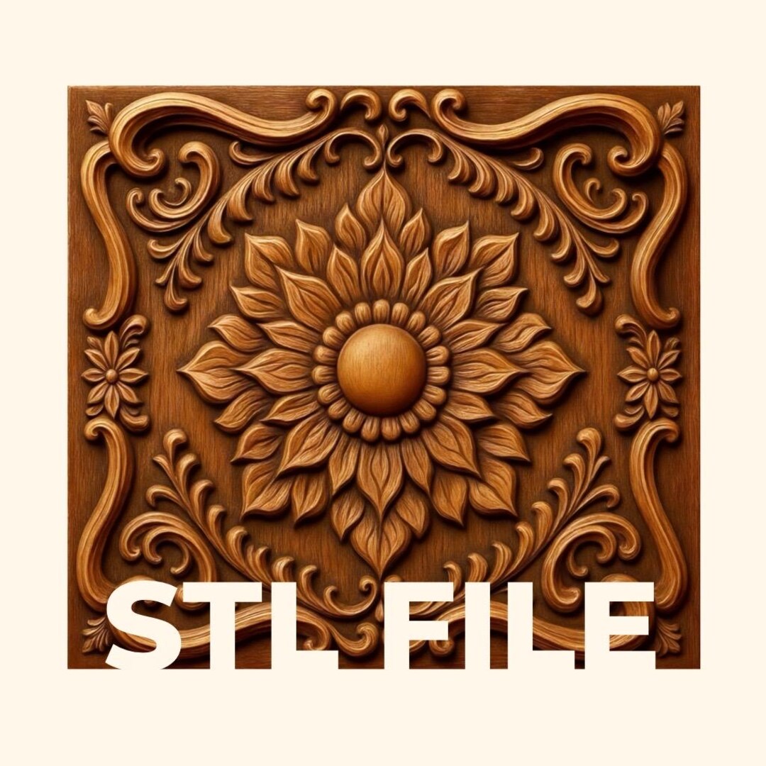 Floral Panel Relief - CNC & 3D Printing STL File (commercial Use) - Etsy