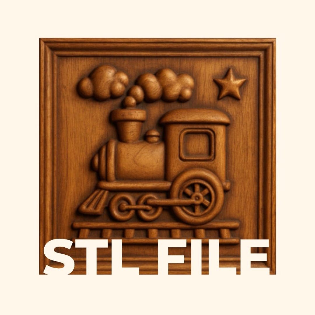 Kids Train STL File – Relief Cut Design for CNC & 3D Printing ...