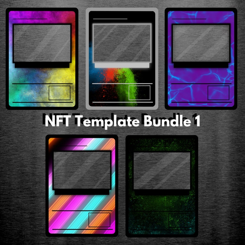 Trading Card NFT Template Bundle 1, Transparent Background,digital ...