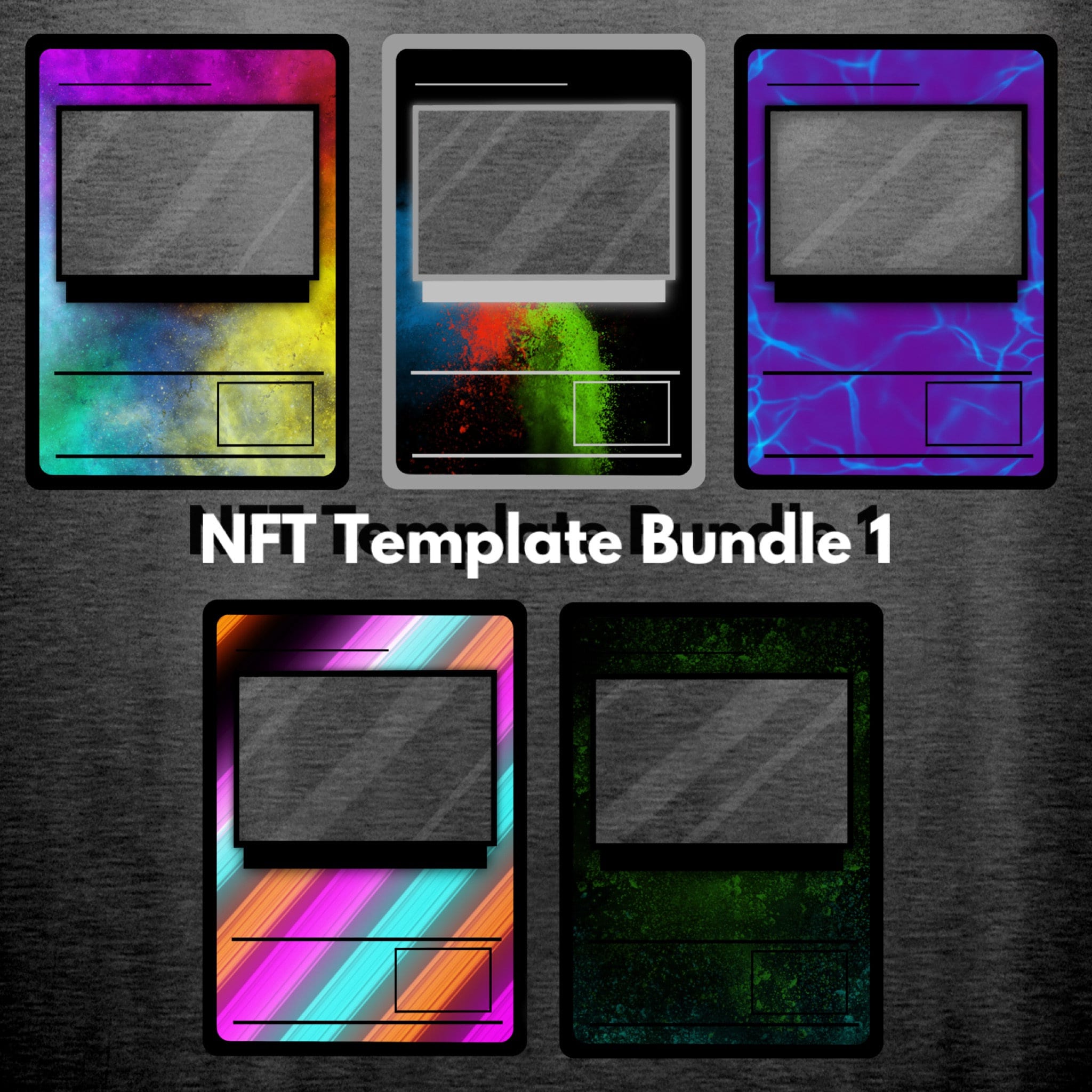Trading Card NFT Template Bundle 1, Transparent Background,digital ...