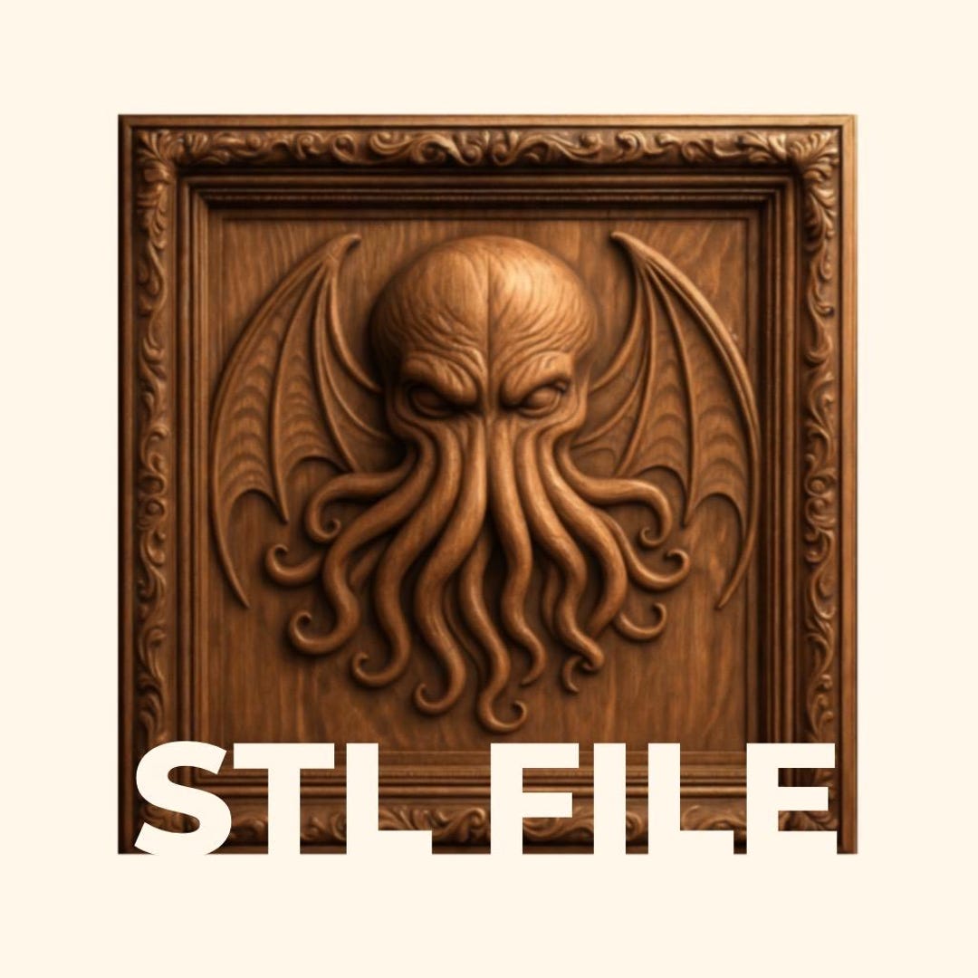 Cthulhu Relief Cut STL File for CNC Relief Carving & 3D Printing ...