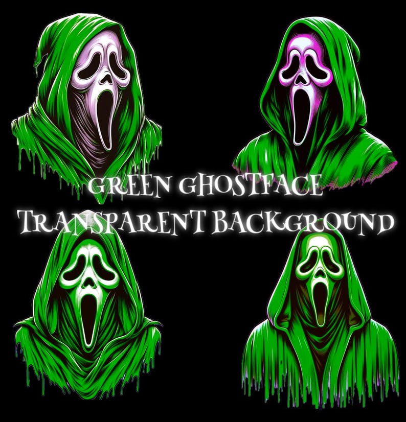 Green Ghost Face Pngs 4 High-quality Images Transparent Backgrounds ...